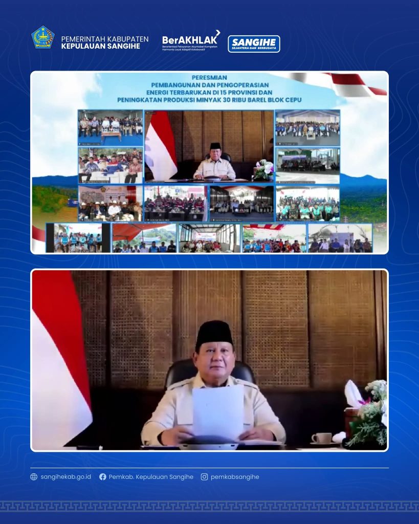 Bupati Sangihe menghadiri peresmian PLTS Kampung Lipang oleh Presiden ...