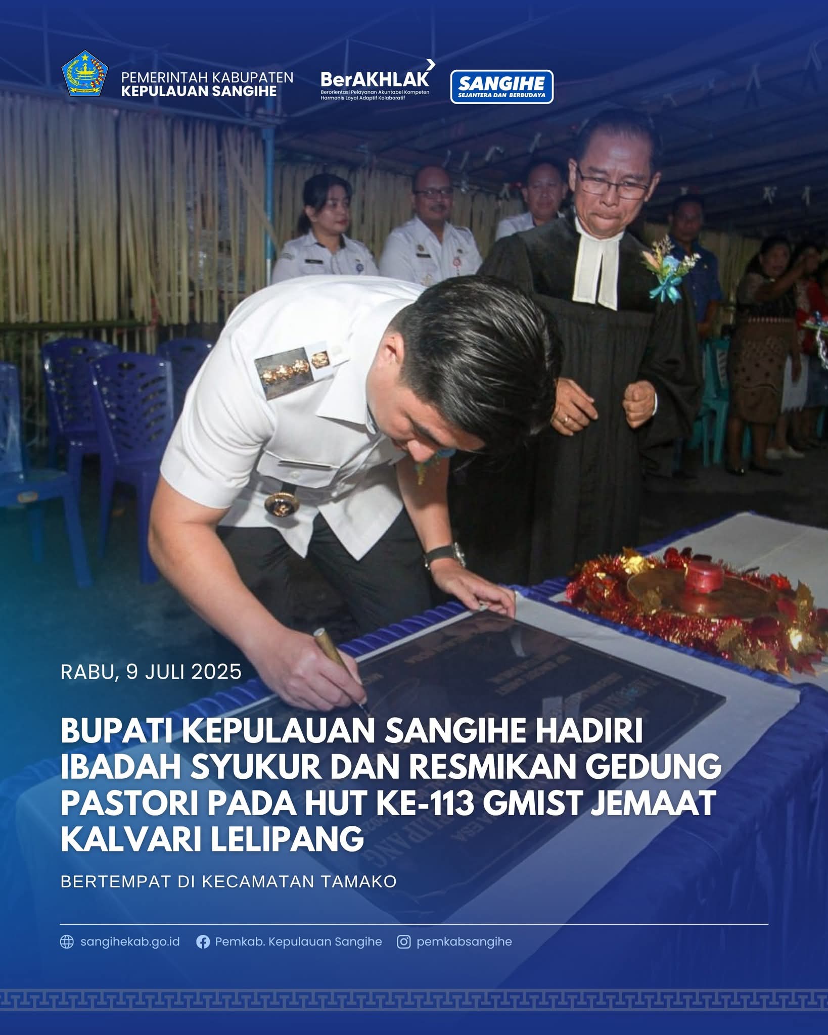 Bupati Sangihe Resmikan Pastori GMIST Kalvari Lelipang dan Hadiri ...